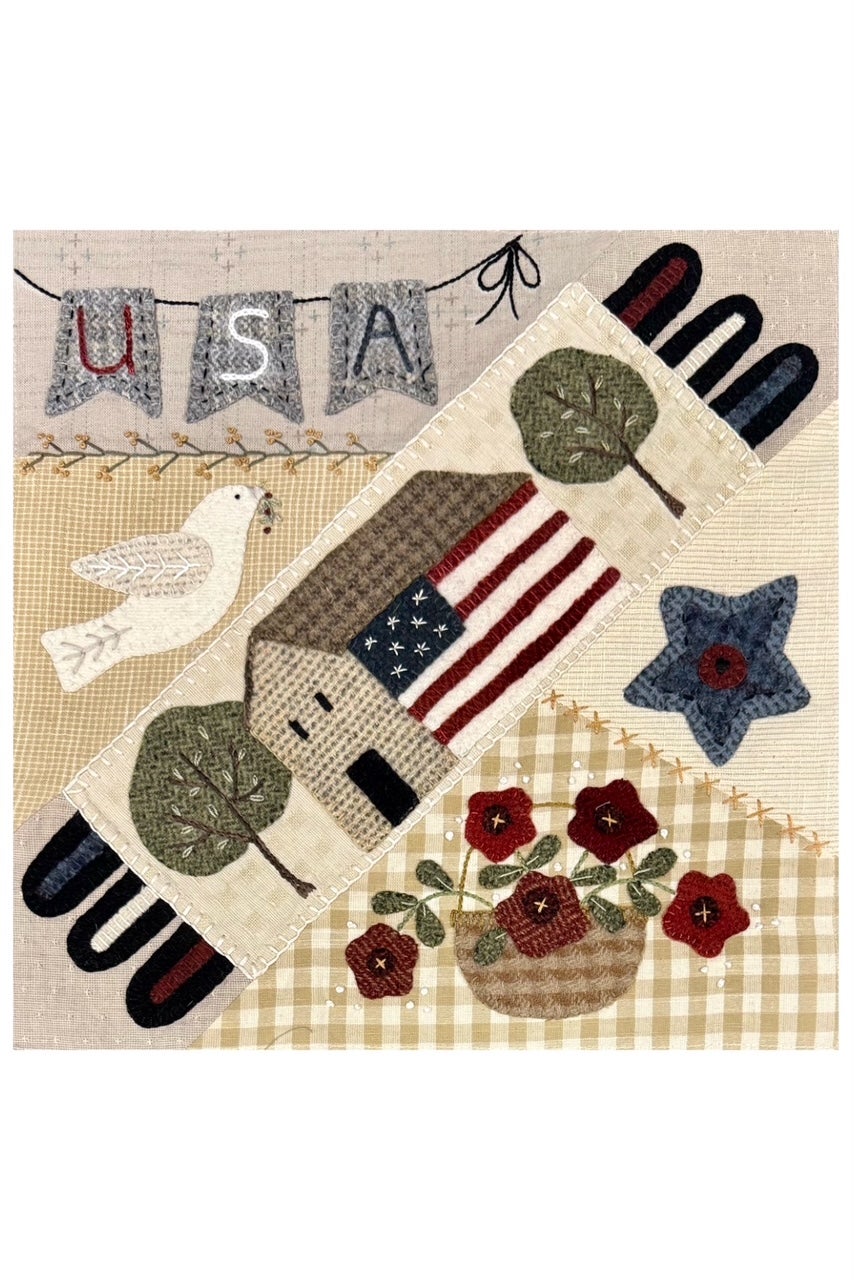 Americana Crazy Quilt - Block #3 | Heart to Hand